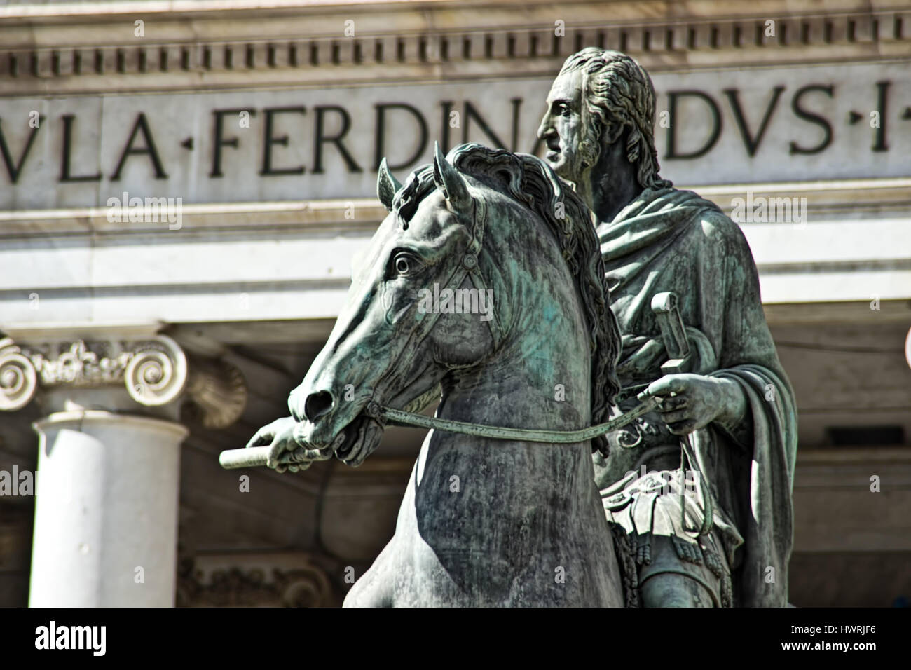 A statue in downtown Naples, Italy Stock Photo - Alamy
