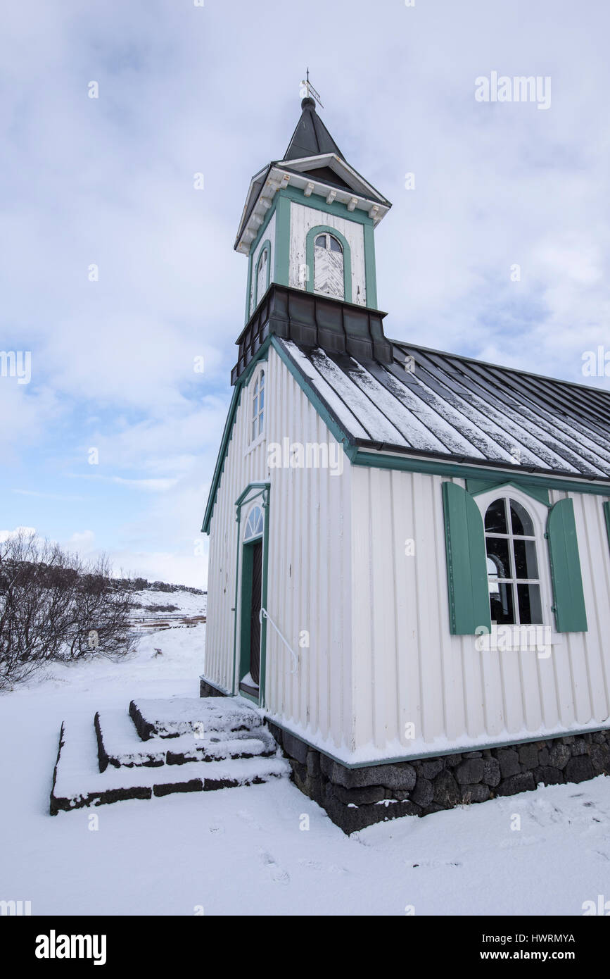 Church in Thingvellir National Park, Iceland Stock Photo - Alamy