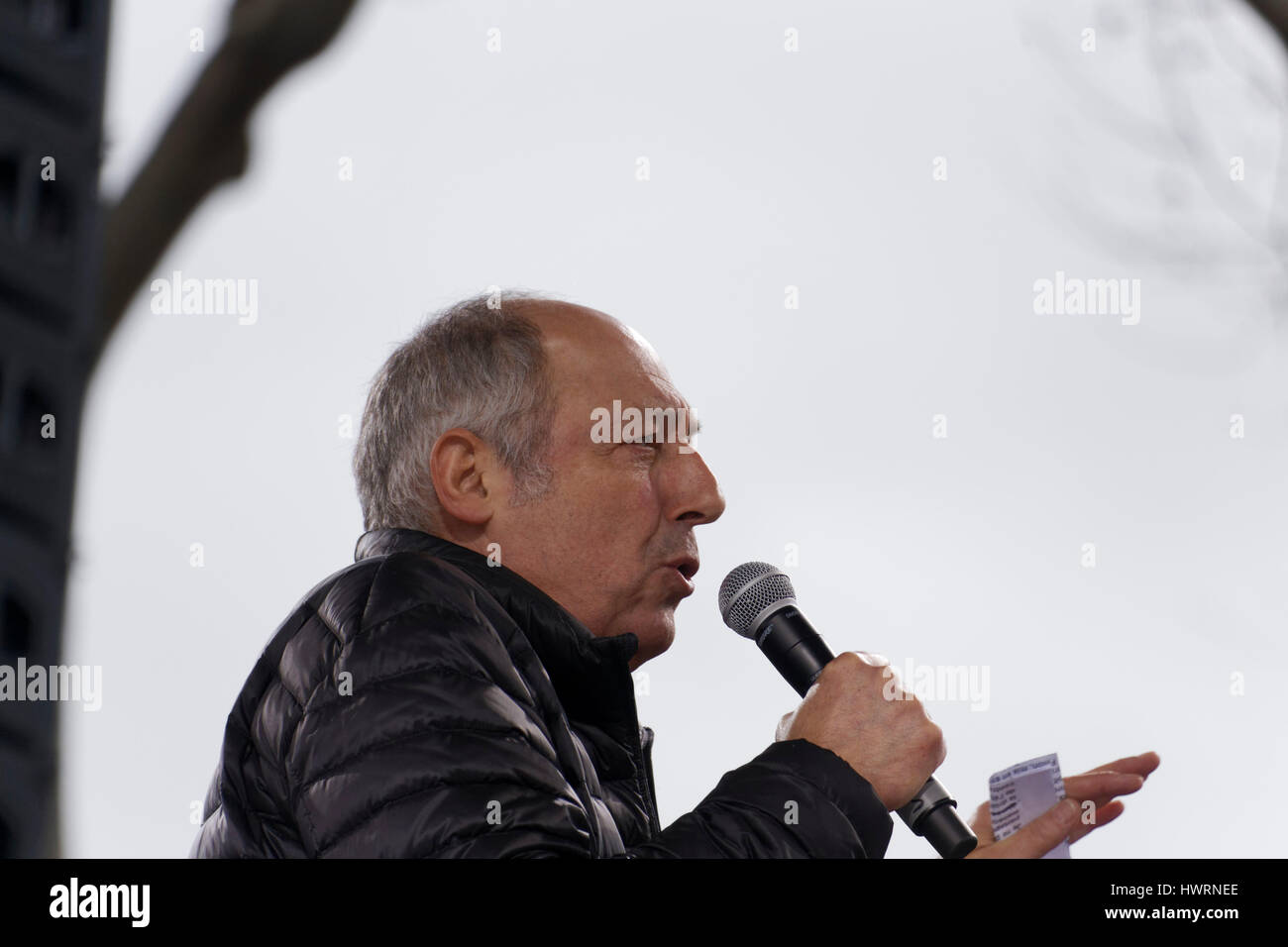 Paris, France.18th March,2017 Sam Karmann, actor, speaks before the ...