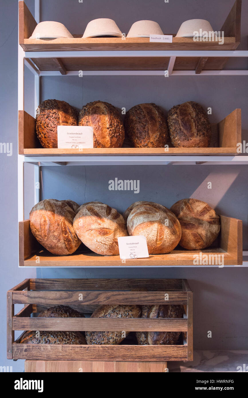 Bread displayed at Sandlot bakery in Reykjavik, Iceland Stock Photo - Alamy