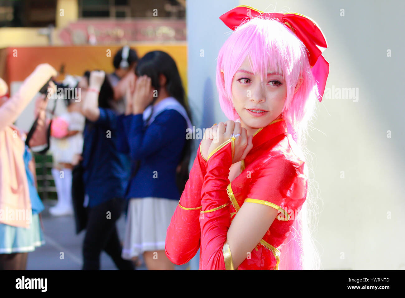 Bangkok - Feb 12: An unidentified Japanese anime cosplay pose on ...