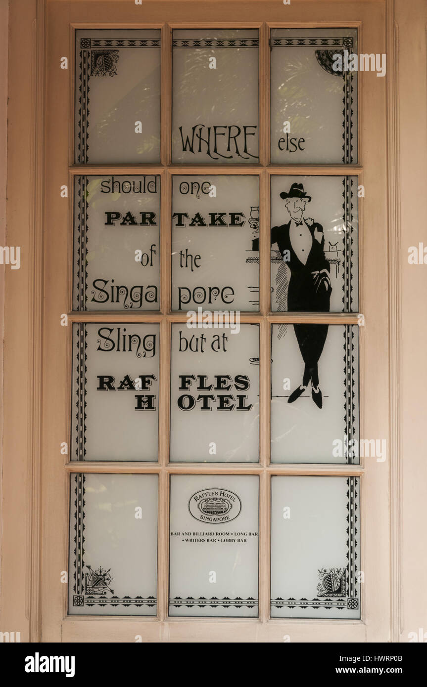 Singapore, Raffles Hotel, Singapore Sling sign Stock Photo - Alamy