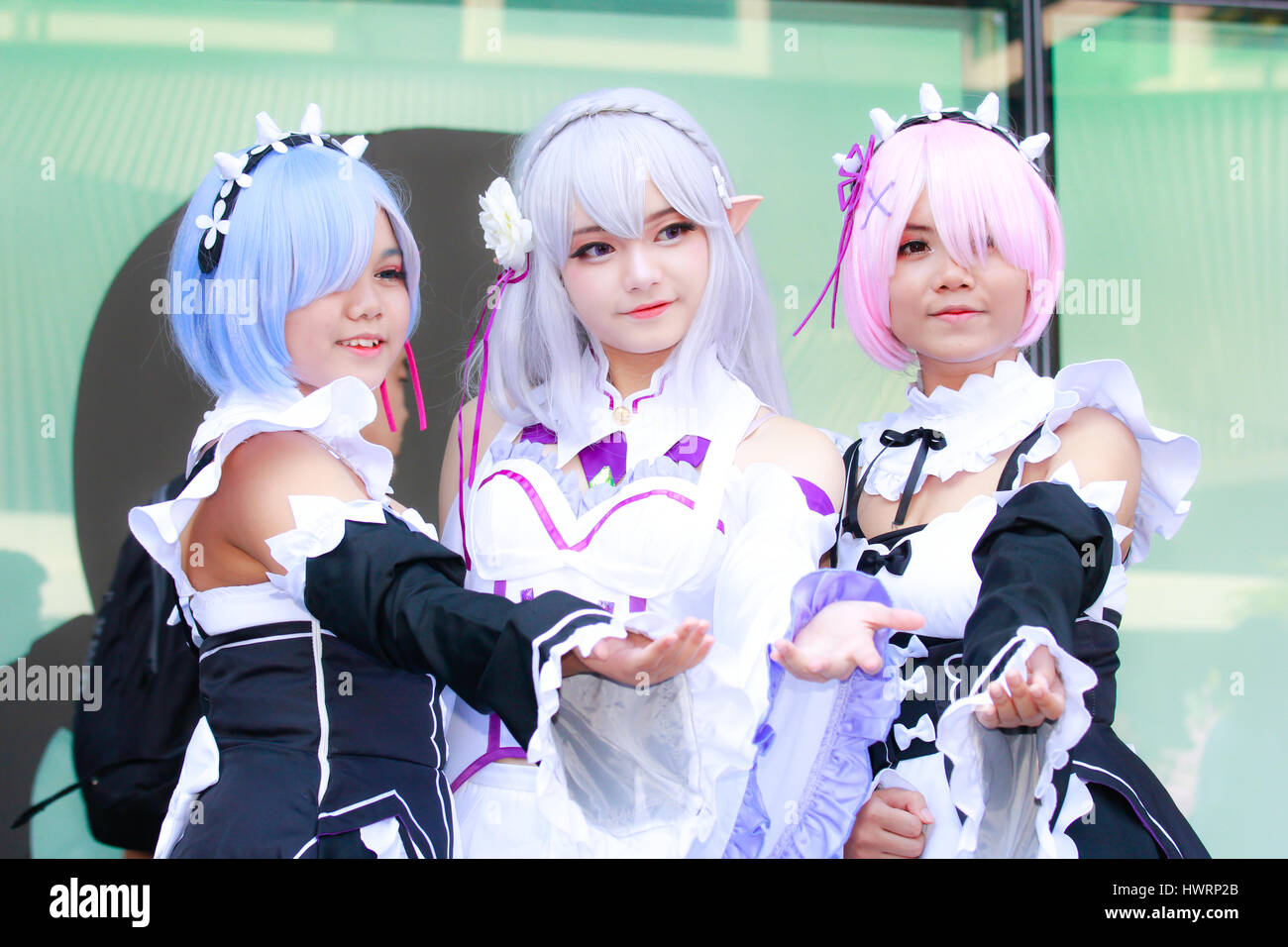 Bangkok - Feb 12: An unidentified Japanese anime cosplay pose on ...