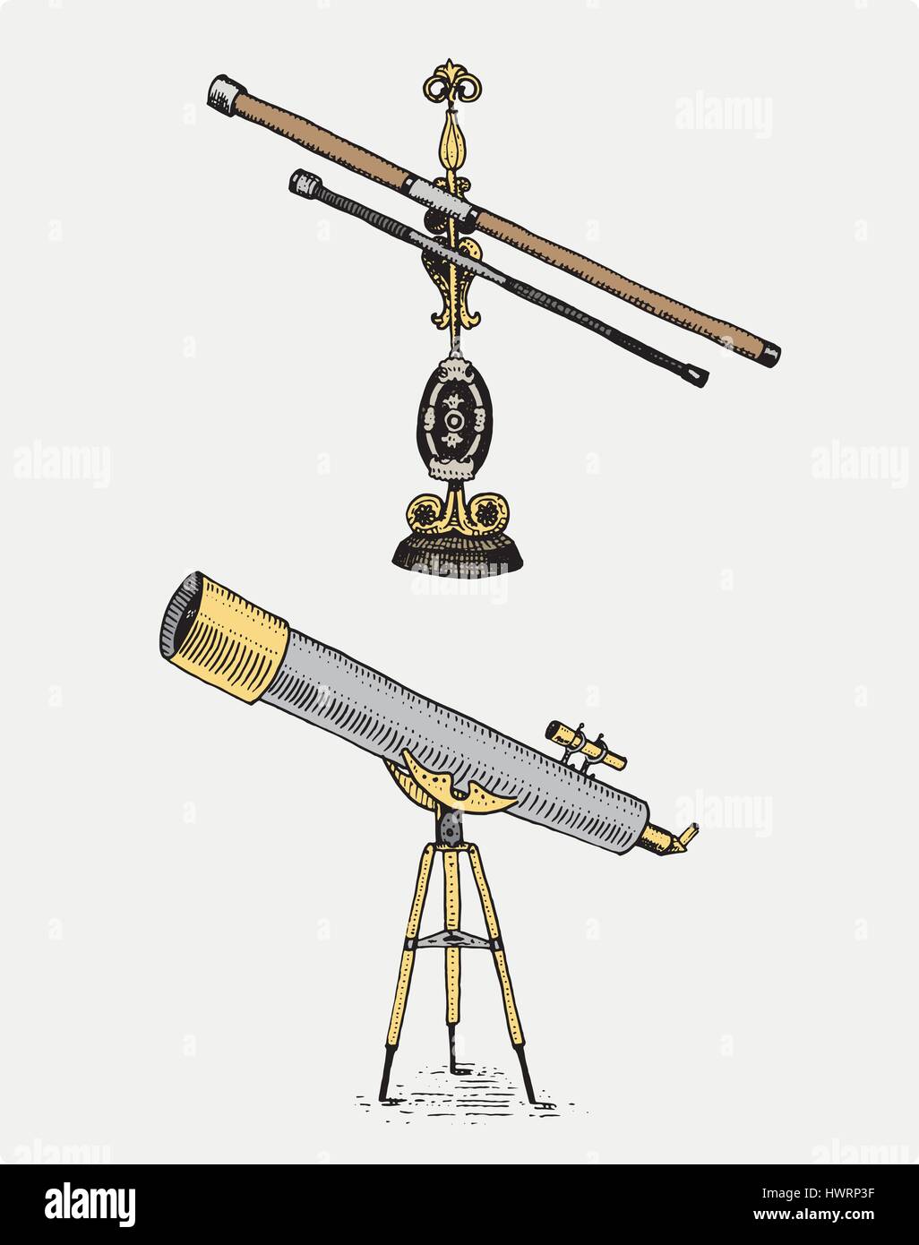 Vintage Telescope Drawing