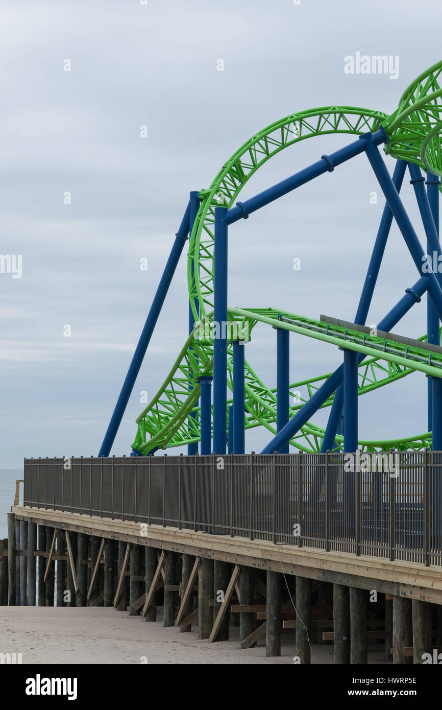 SEASIDE HEIGHTS, NEW JERSEY - March 21, 2017: The Hydrus roller coaster ...