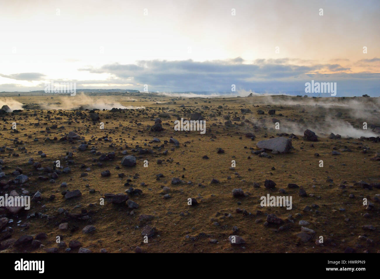 toxic fumes by the crater of a volcano in Volcano National Park, Big ...