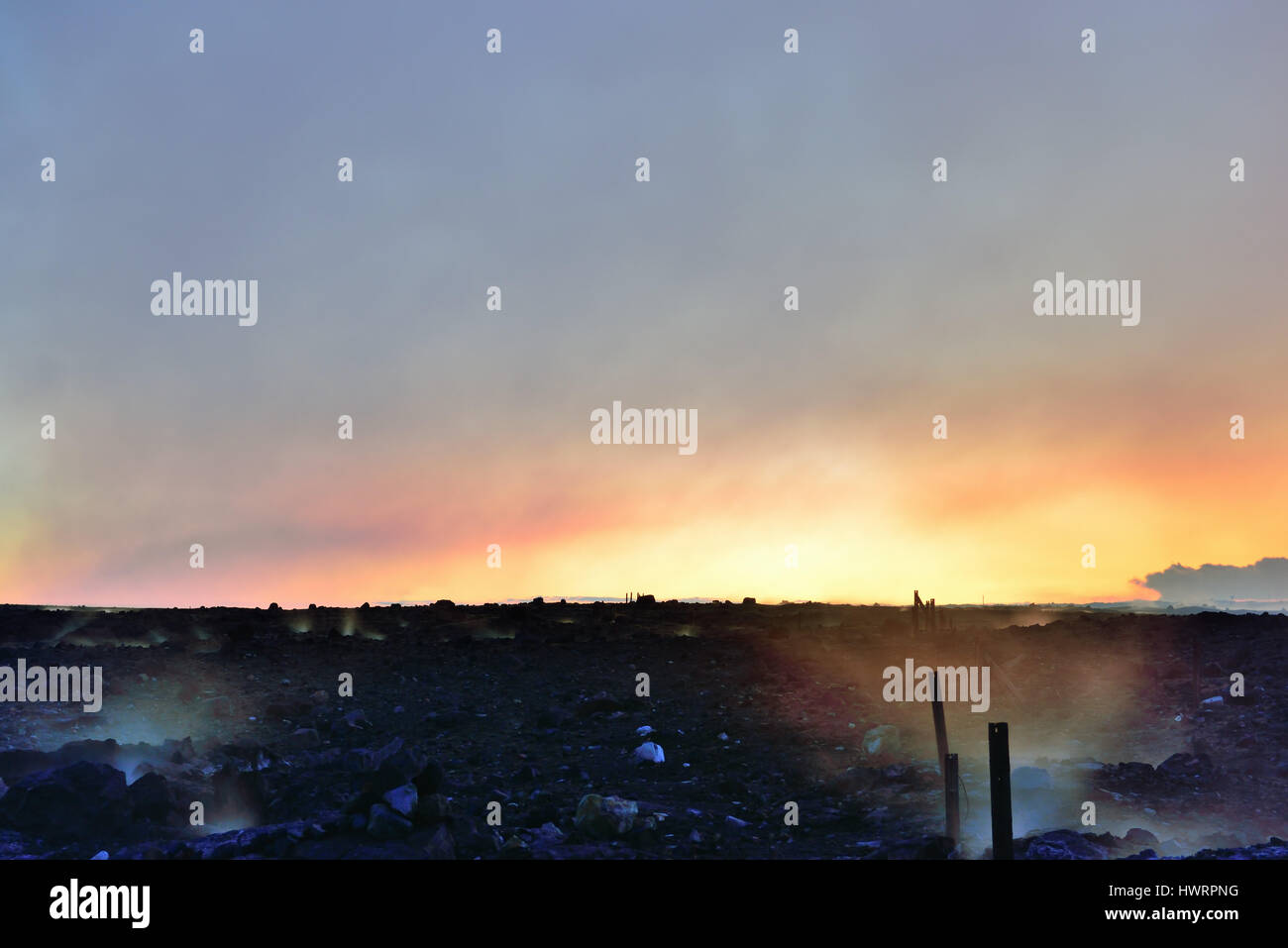 toxic fumes near the erupting volcano in Hawaii Volcanoes National Park ...