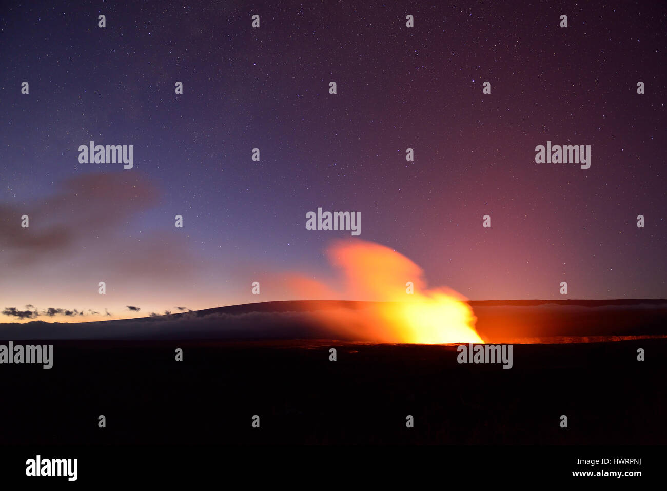 Erupting volcano in Hawaii Volcanoes National Park, Big Island, Hawaii ...