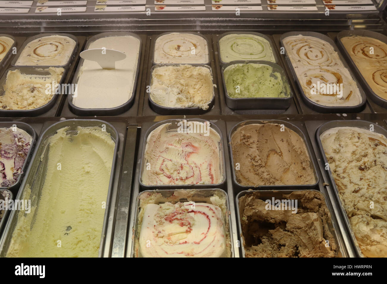 Tubs of ice cream at the Movenpick Swiss ice cream store at 590 George ...