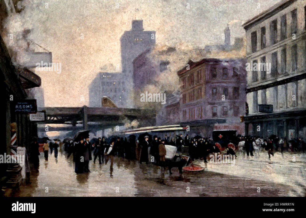 The Accident - Chicago Street Life, circa 1907 Stock Photo - Alamy