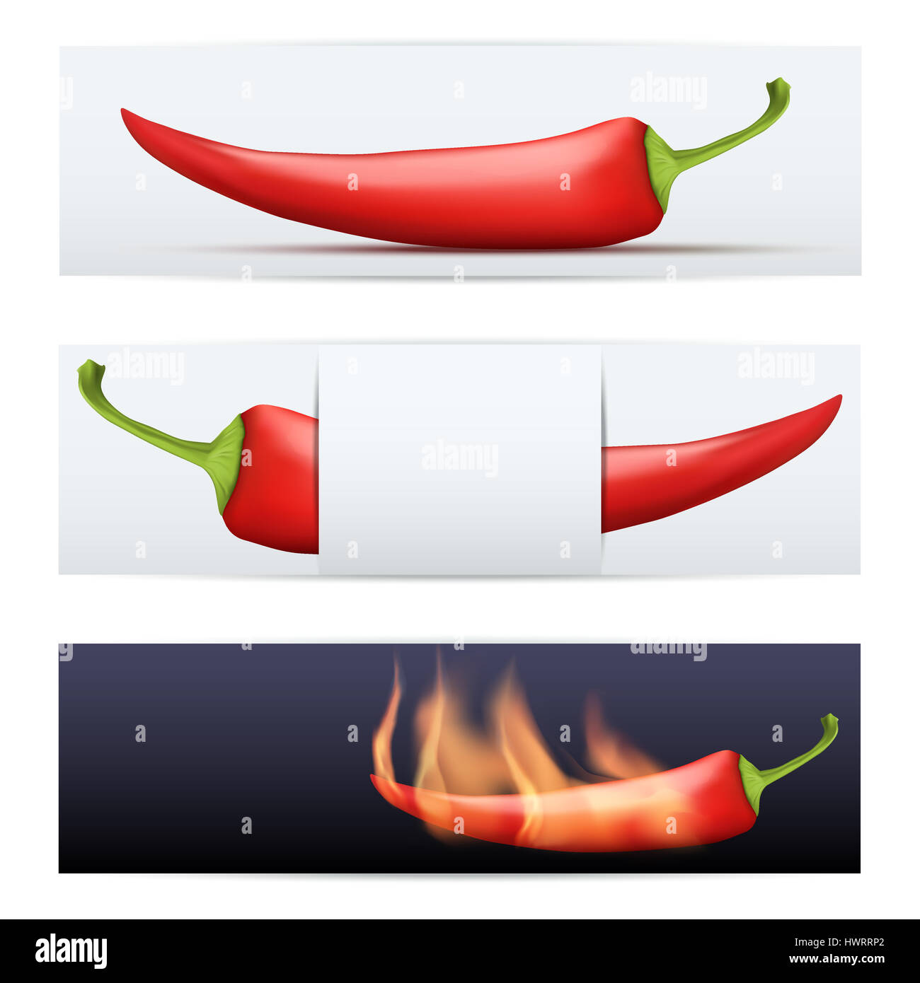 Red Hot Pepper pattern food banners template. Food illustration ...
