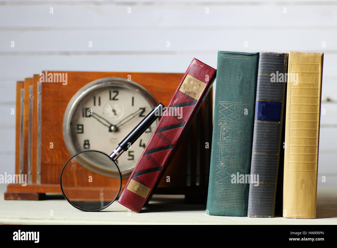 old book retro watch Stock Photo - Alamy