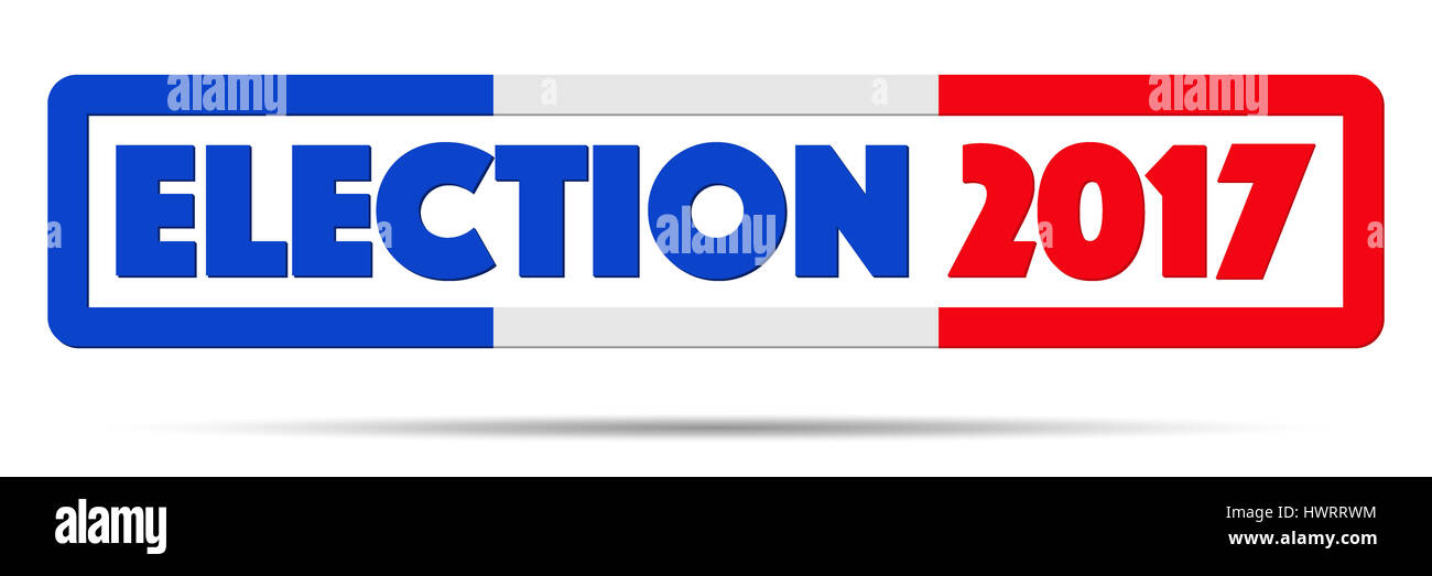Symbol of Election 2017 in France. Frame in the form of French flag ...