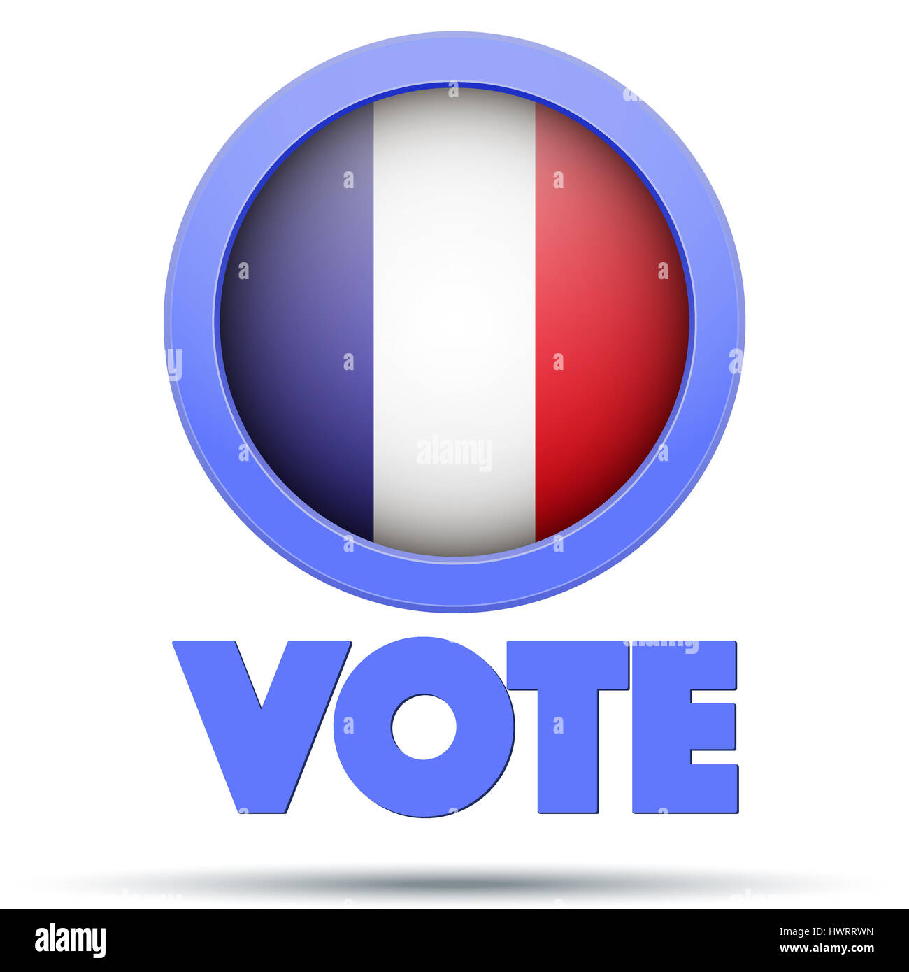 Circle Symbol of Election 2017 in France. French flag in Frame ...