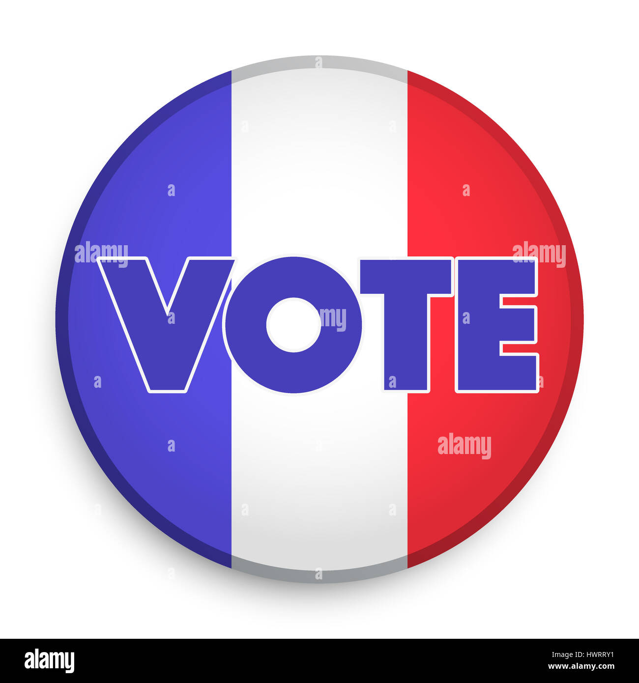 Circle Symbol of Election 2017 in France. French flag in Frame. Politic ...