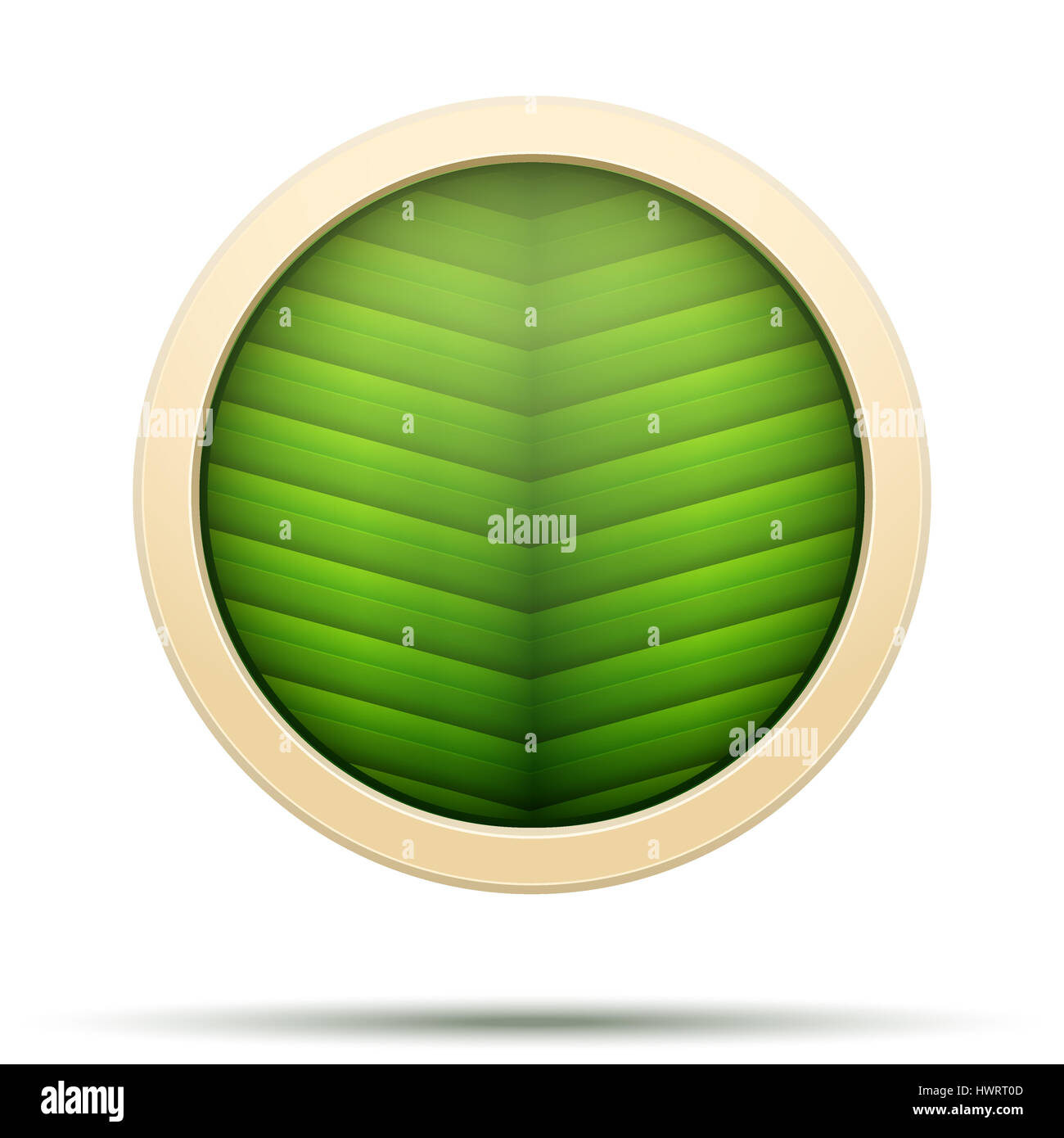 Green Leaf Round Icons Nature and bio label. Illustration isolated on ...