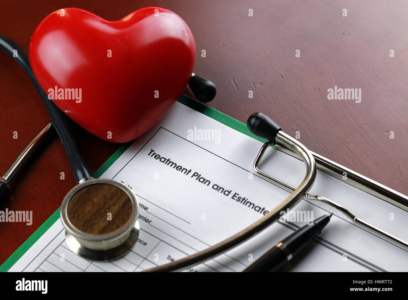 stethoscope medical documents pen Stock Photo - Alamy