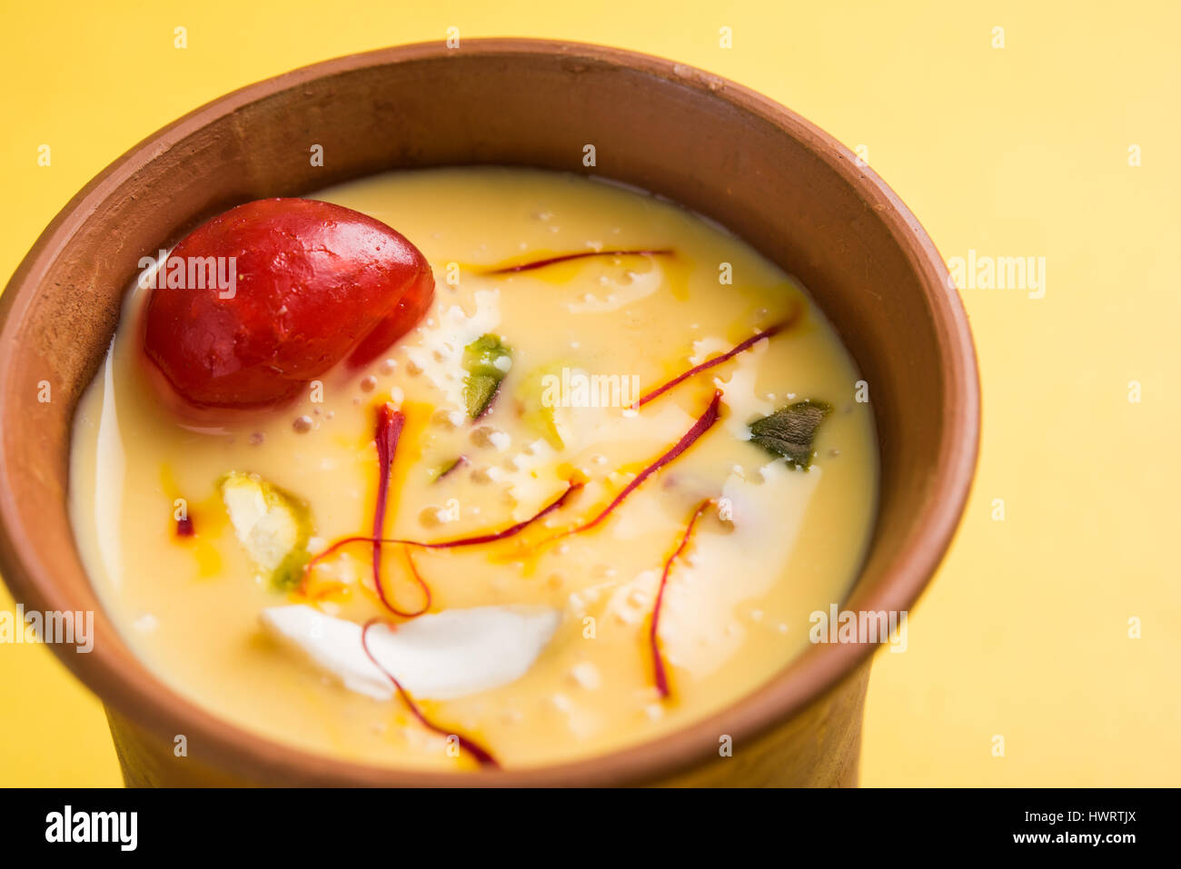 Authentic Indian cold drink made up of curd, milk & malai called Lassi ...