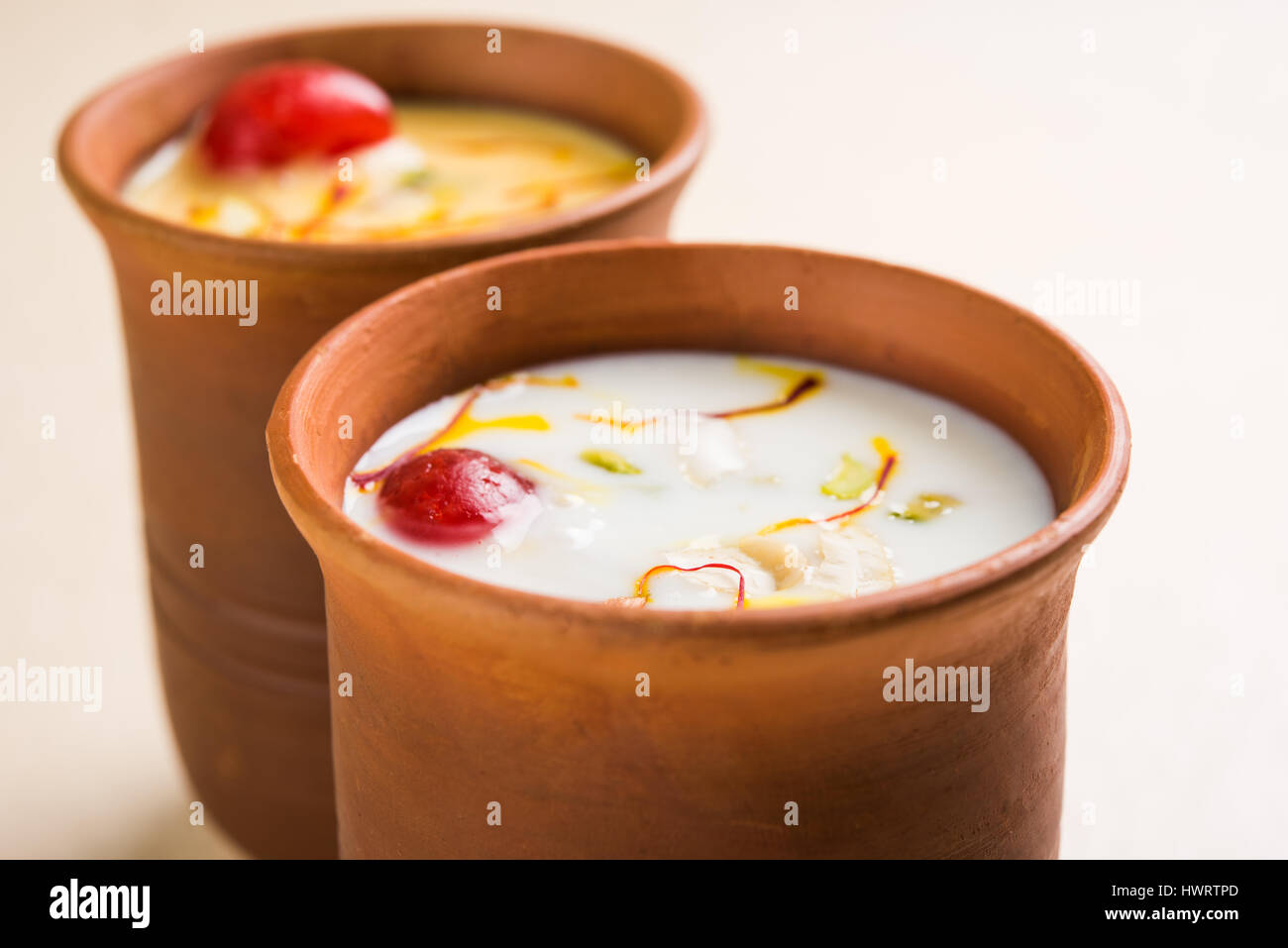 Authentic Indian cold drink made up of curd, milk & malai called Lassi ...