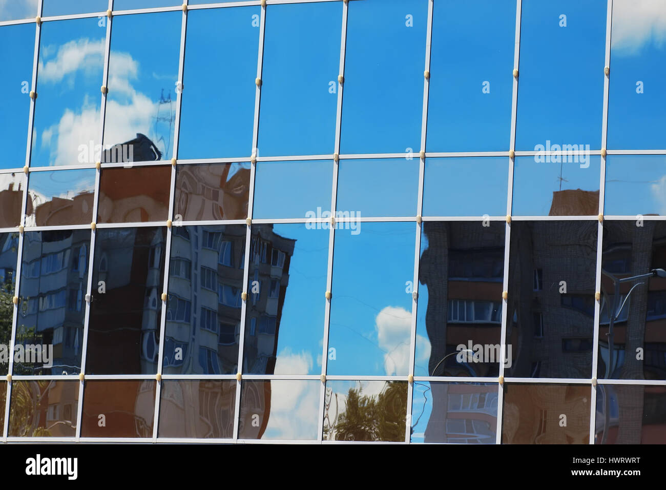 glass office building reflection sky cloud Stock Photo - Alamy