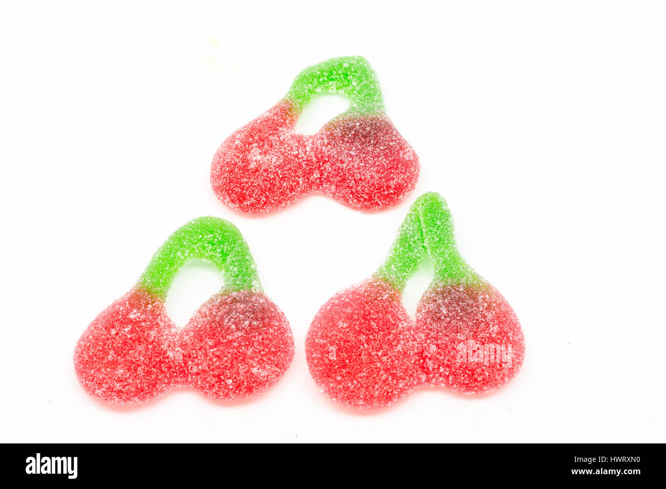 Gummy Cherries Isolated on white Stock Photo - Alamy