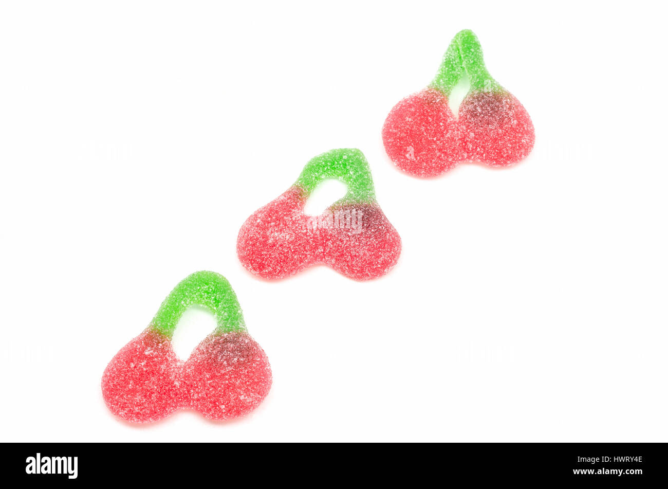 Gummy Cherries Isolated on white Stock Photo - Alamy