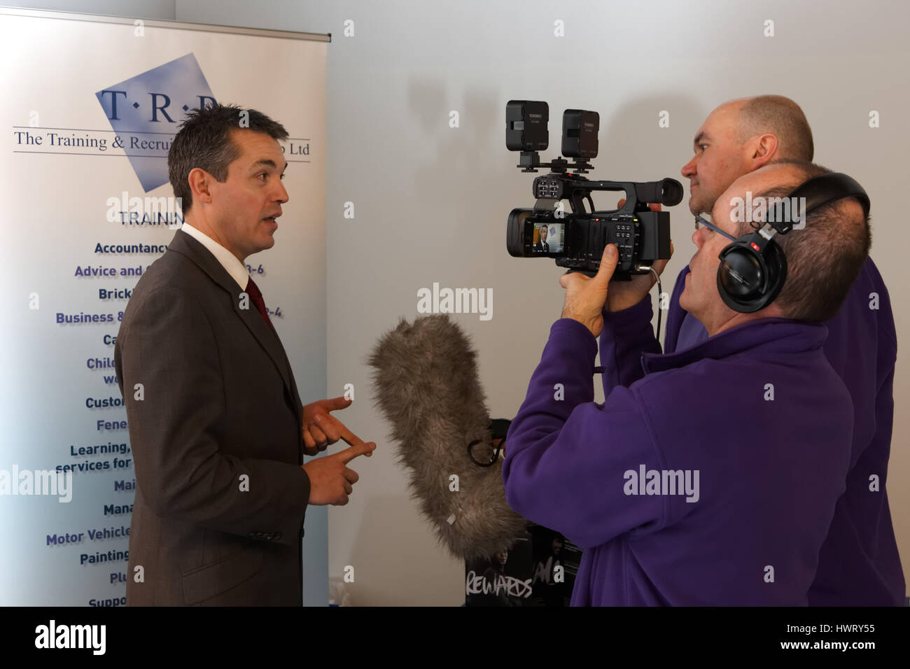 Video audio live recording and interview Stock Photo - Alamy