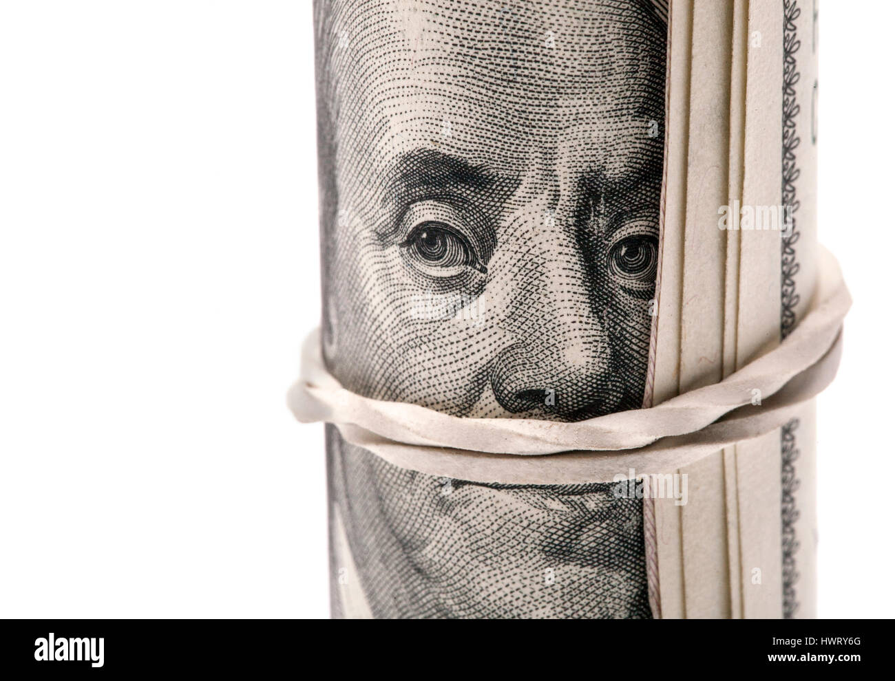 dollar roll isolated on white background close up Stock Photo - Alamy