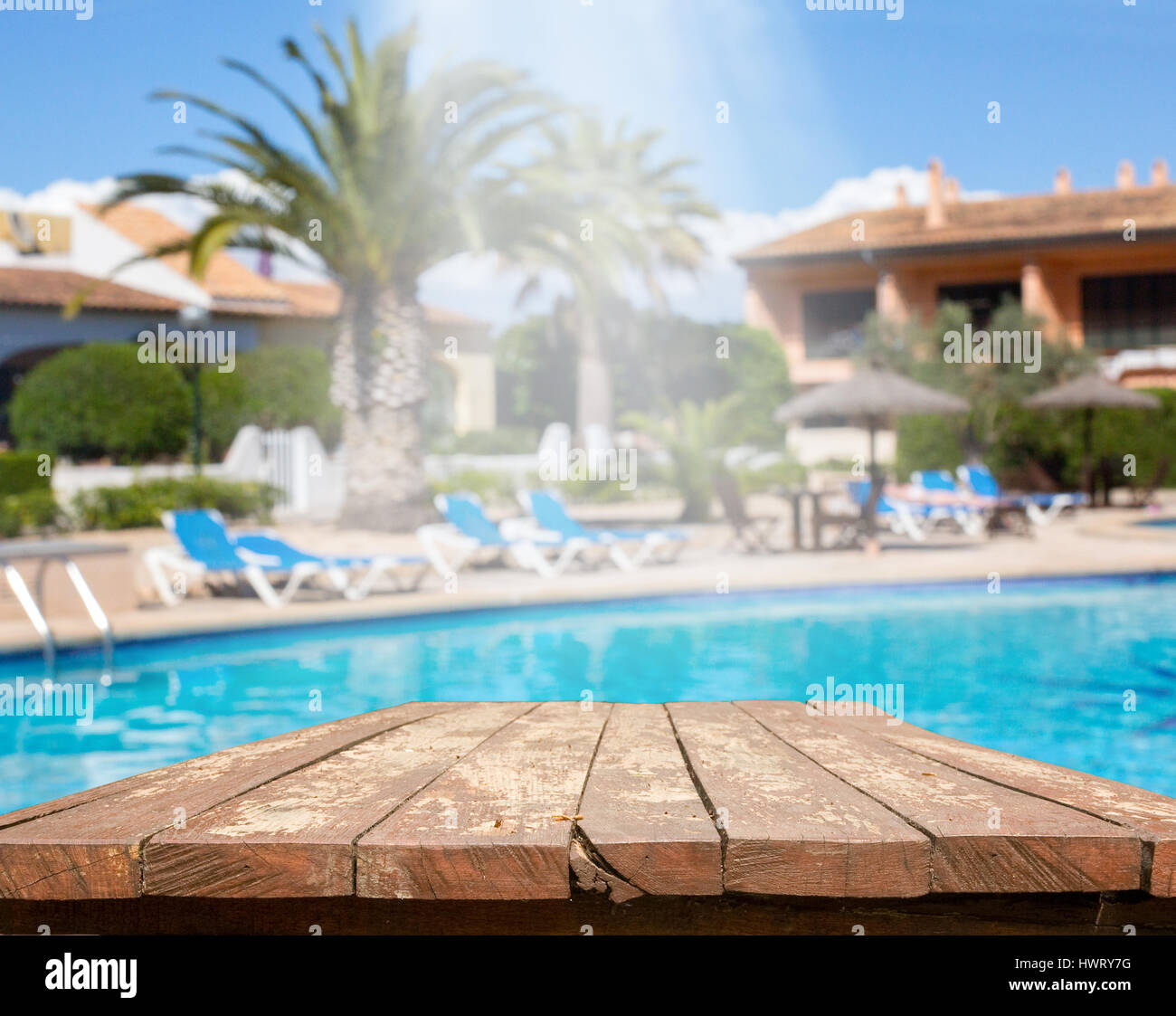 sunny day with landscape and terrace Stock Photo - Alamy