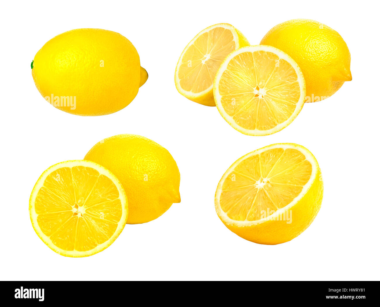 Juicy yellow slice of lemon on a white background isolated Stock Photo ...