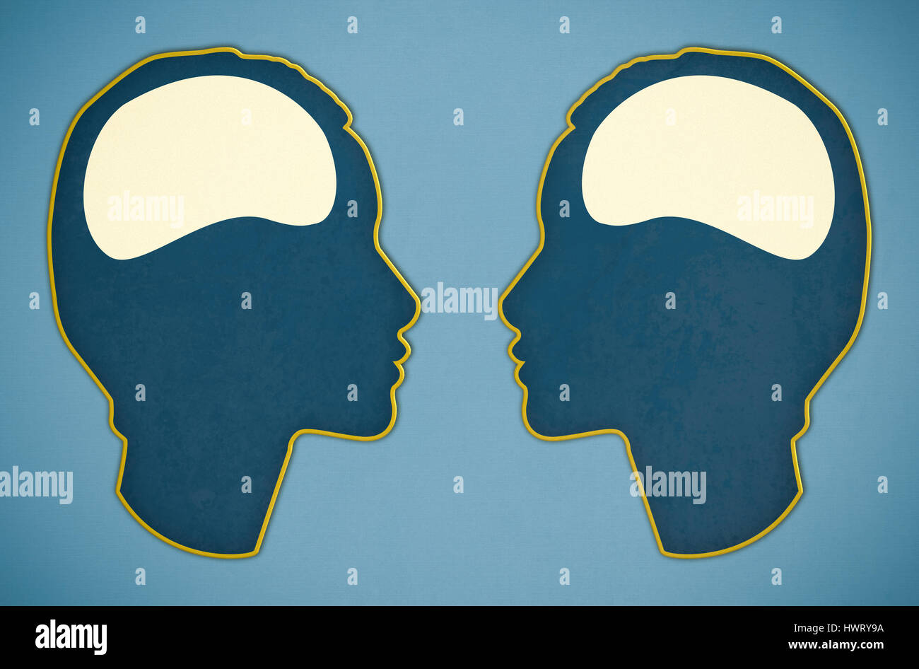 illustration of two brains Stock Photo - Alamy