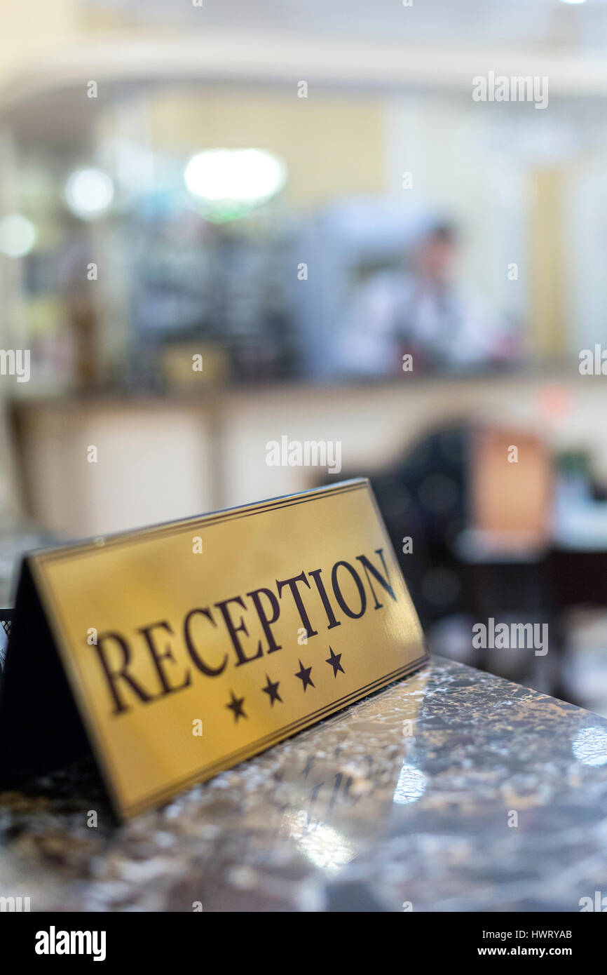 blur reception hotel for background Stock Photo - Alamy