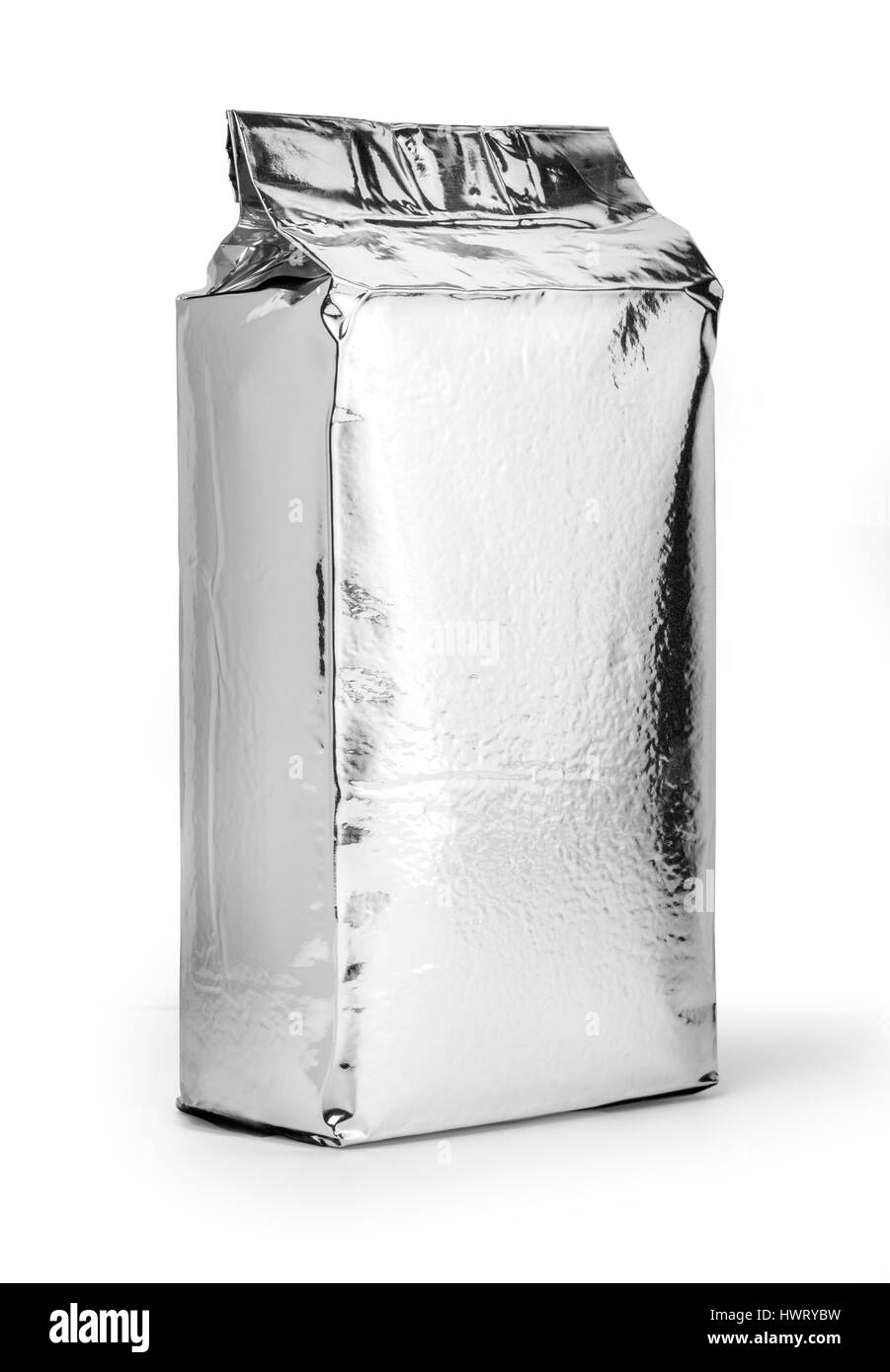 silver food package isolated on white background with clipping path ...