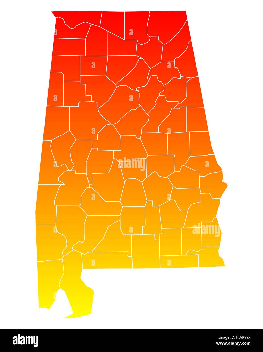 Map of Alabama Stock Photo - Alamy