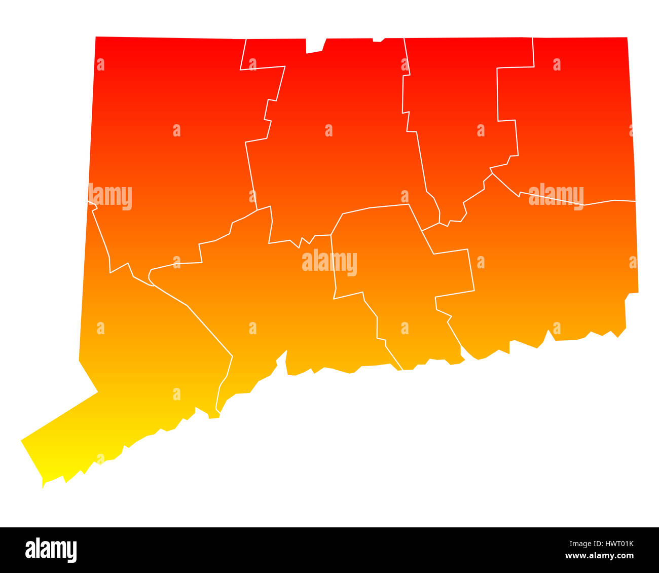 Map of Connecticut Stock Photo - Alamy