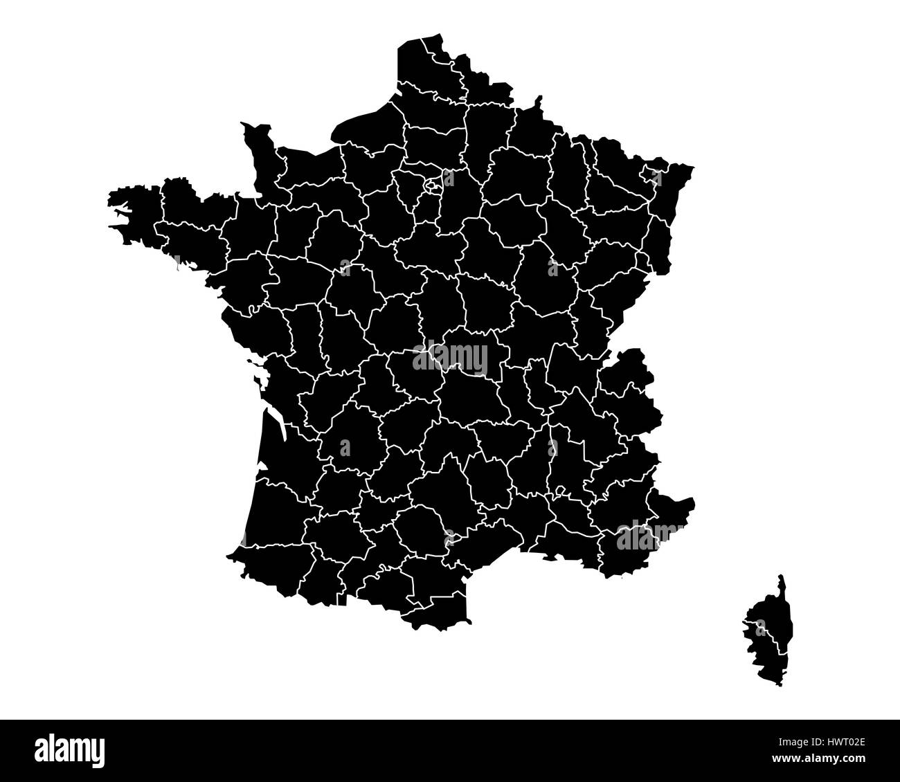 Map of france regions Black and White Stock Photos & Images - Alamy