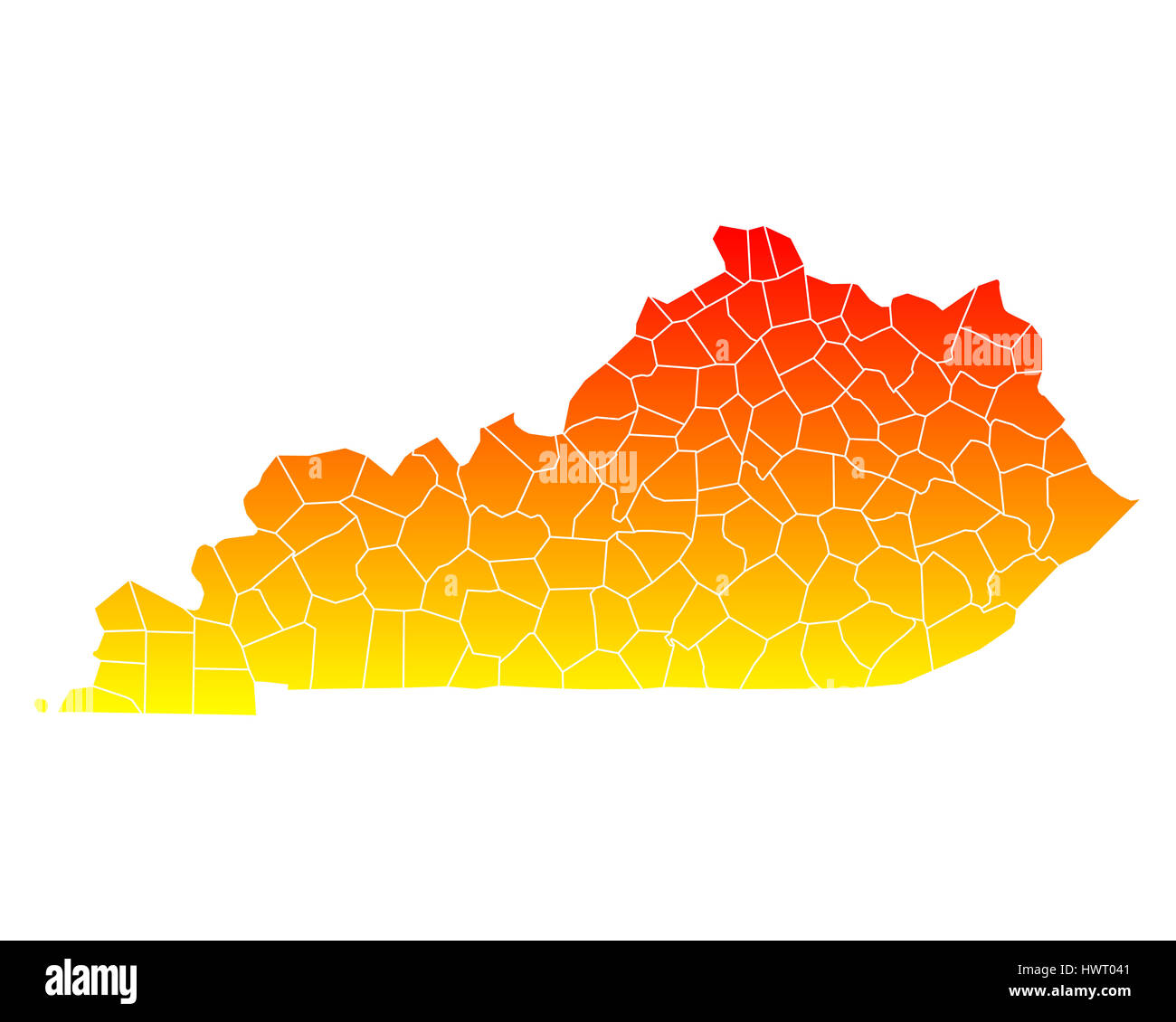 Map of Kentucky Stock Photo - Alamy