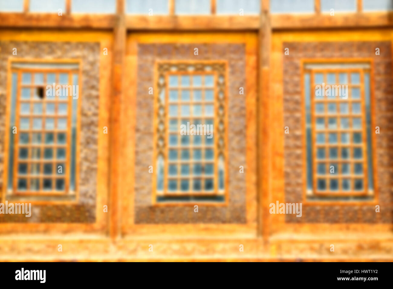blur in iran shiraz the old persian architecture window and glass in ...