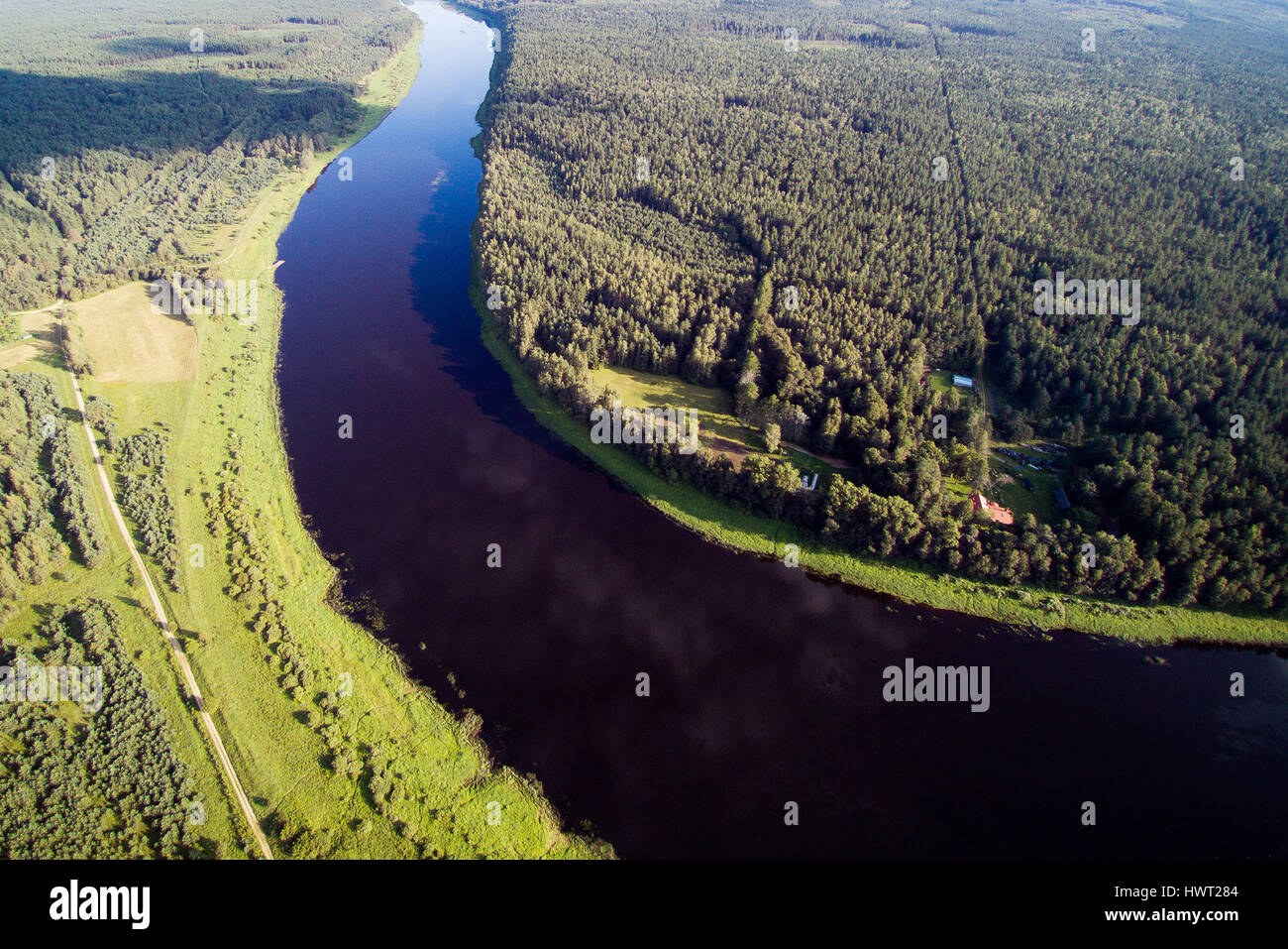 Aerial view of Daugava river, Latvia Stock Photo - Alamy
