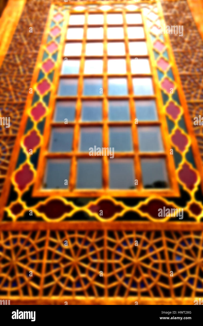 blur in iran shiraz the old persian architecture window and glass in ...