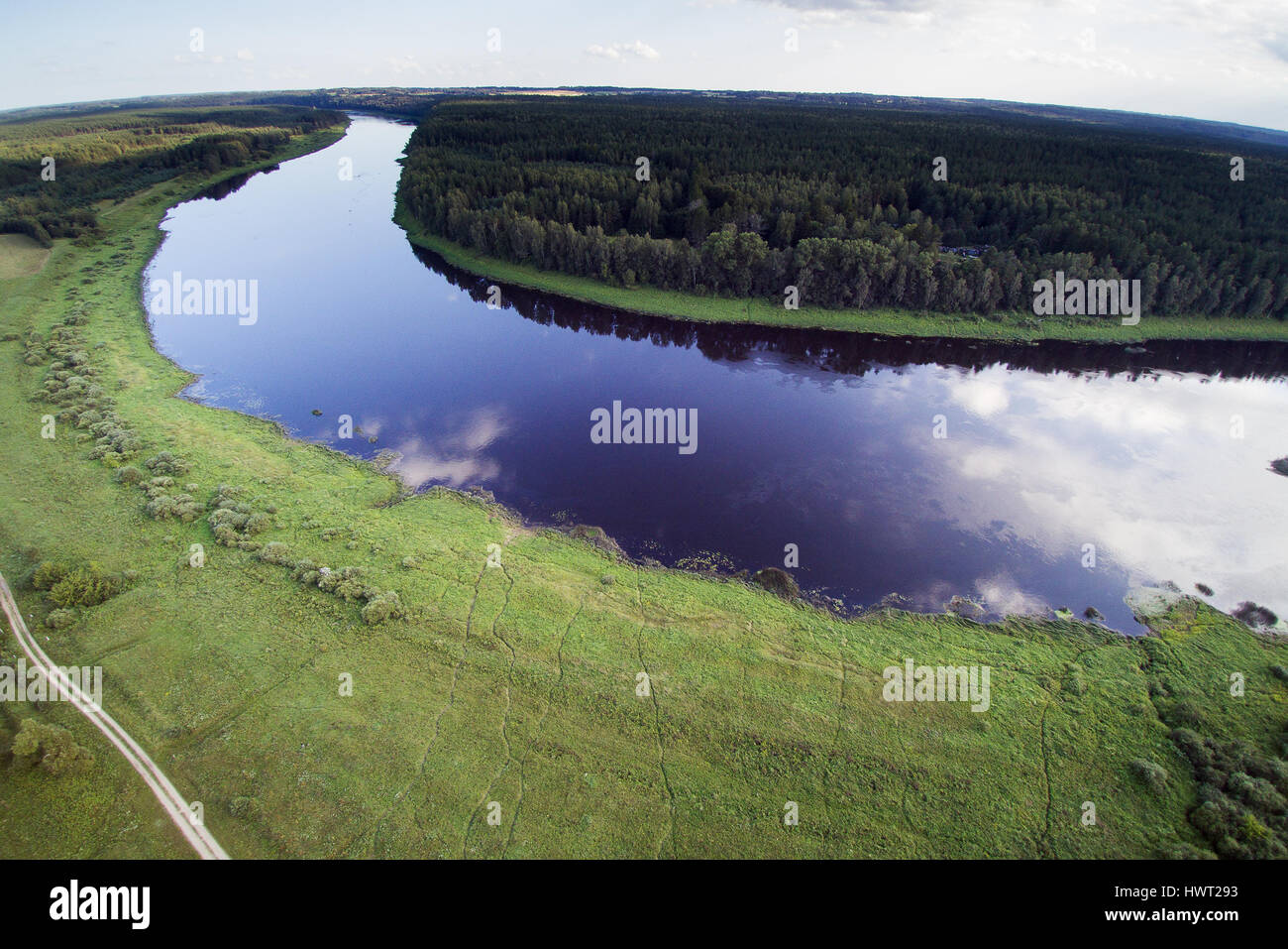 Aerial view of Daugava river, Latvia Stock Photo - Alamy