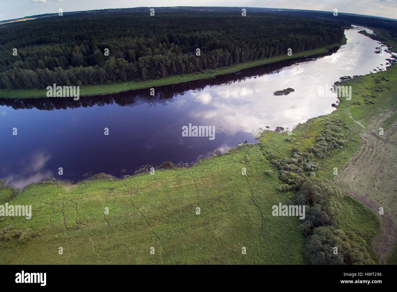 Aerial view of Daugava river, Latvia Stock Photo - Alamy