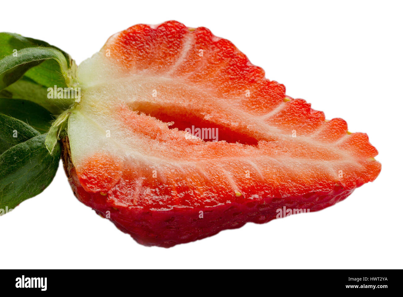 Half of strawberry isolated on white Stock Photo - Alamy