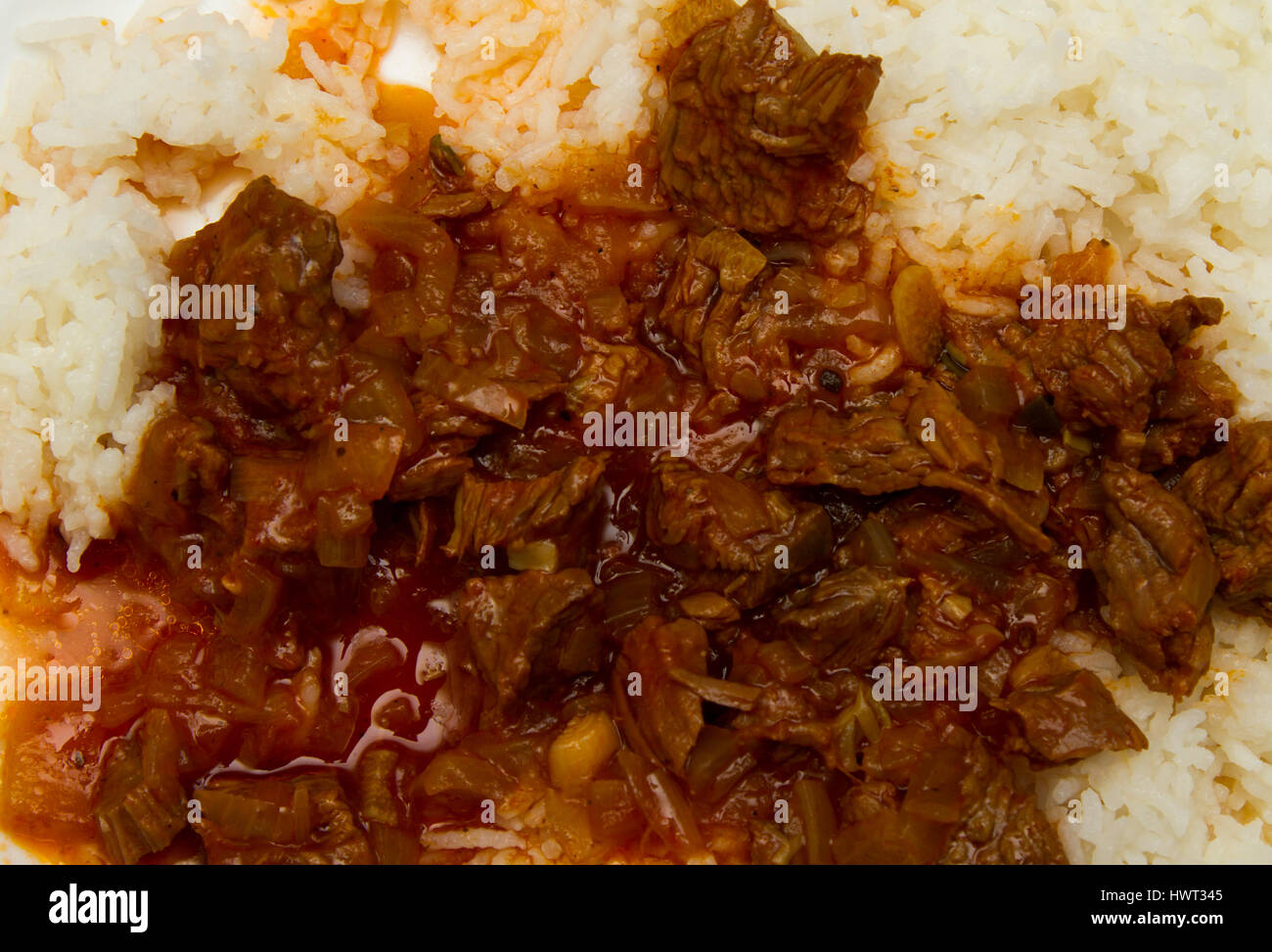 white rice with beef Stock Photo - Alamy
