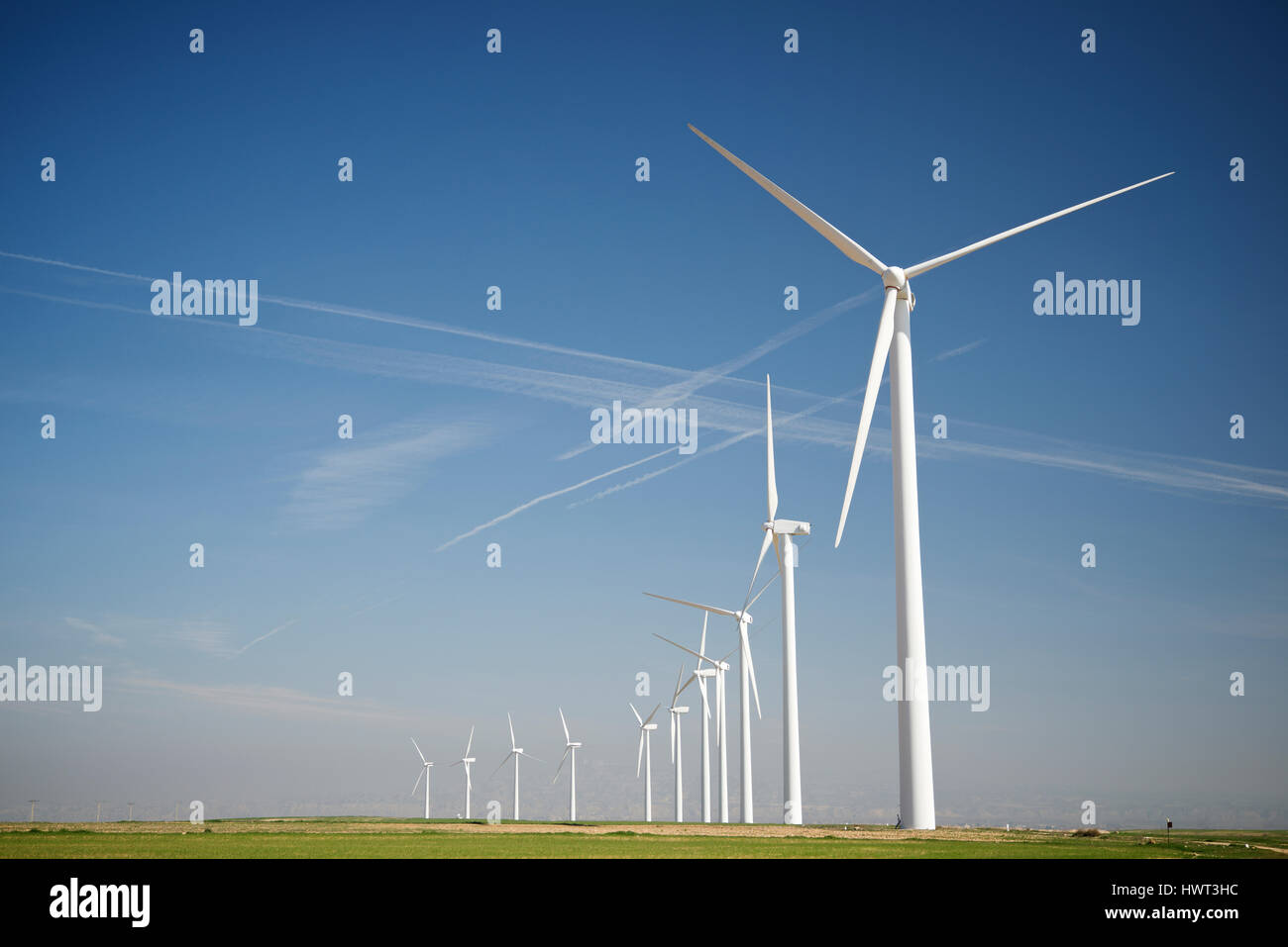 Row windmills in blue hi-res stock photography and images - Alamy