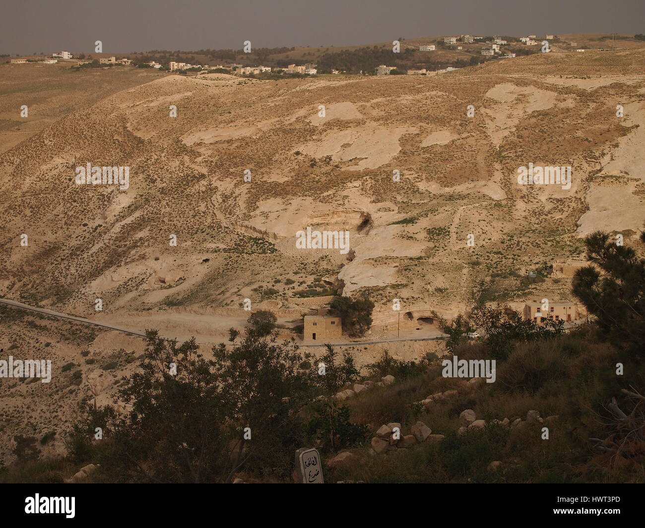 View at landscape from Montreal castle, Shobak, Jordan. Looks like ...