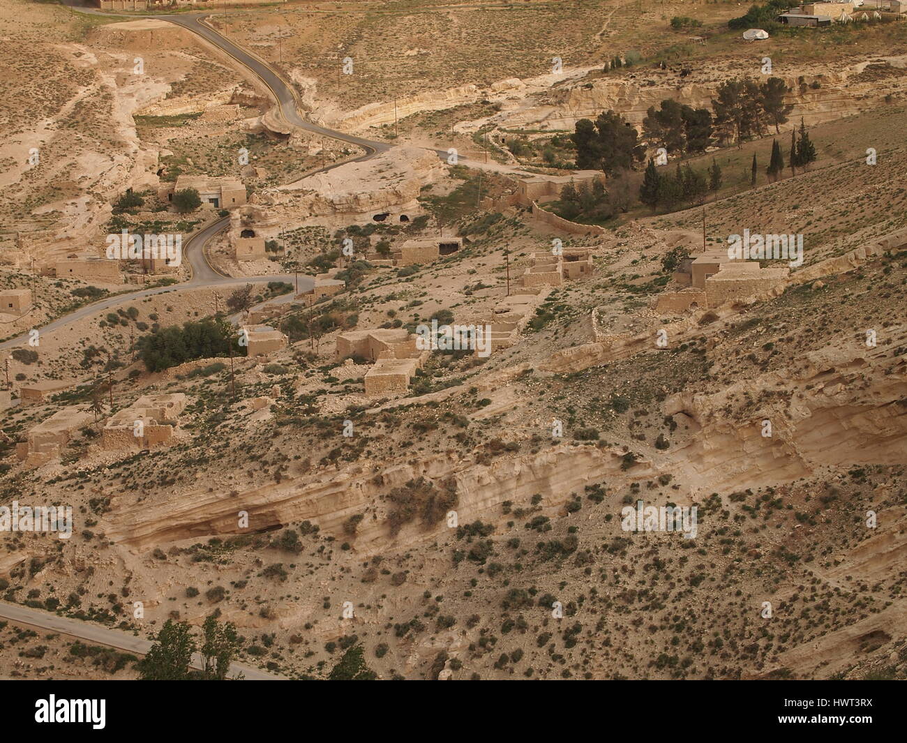View at landscape from Montreal castle, Shobak, Jordan. Looks like ...