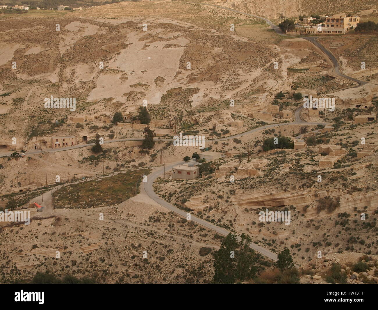 View at landscape from Montreal castle, Shobak, Jordan. Looks like ...