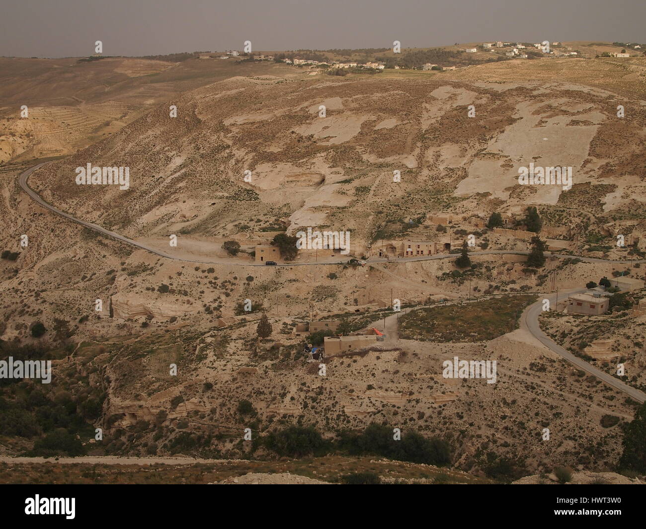 View at landscape from Montreal castle, Shobak, Jordan. Looks like ...