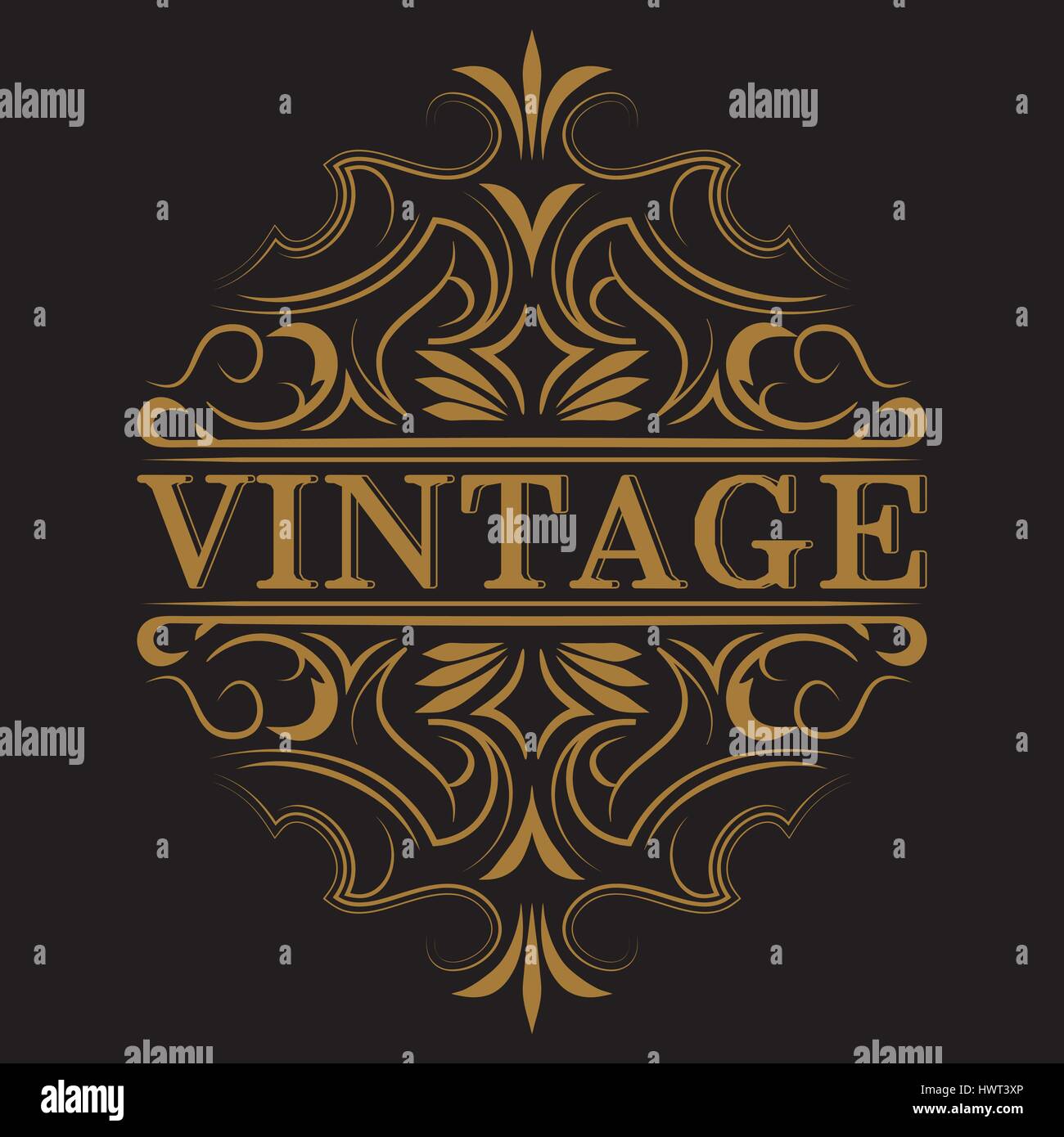 Antique label, vintage frame design, retro logo Stock Vector Image ...